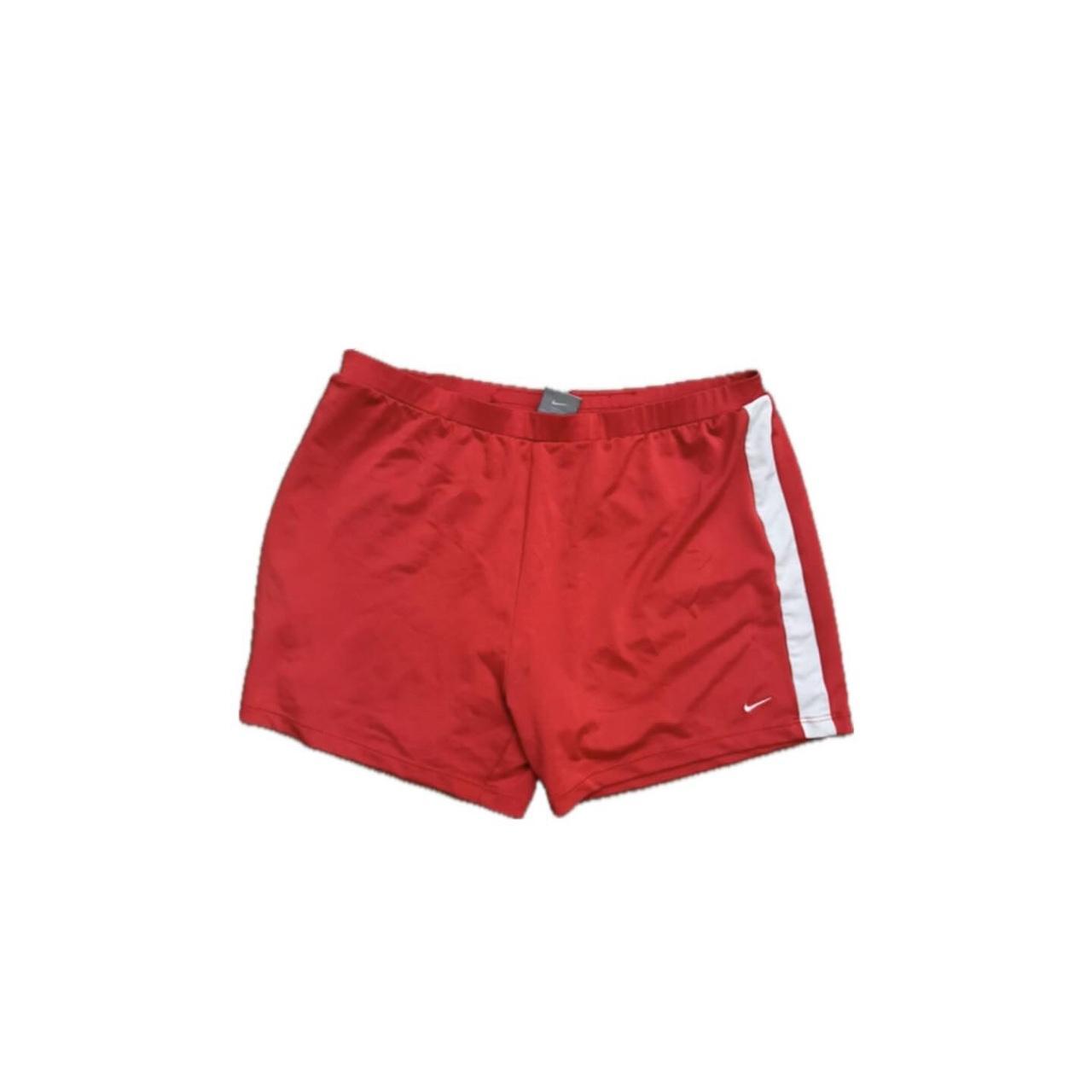 Red Nike pros with white stripe on the side Worn a... - Depop