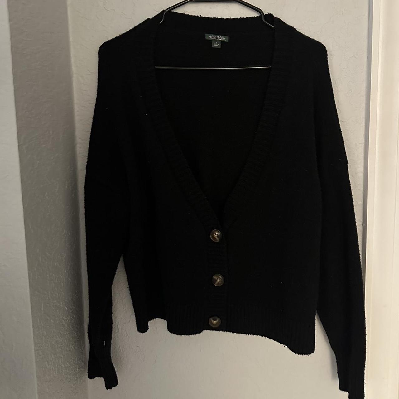 Black wild fable cardigan with buttons #cardigan #black | Depop
