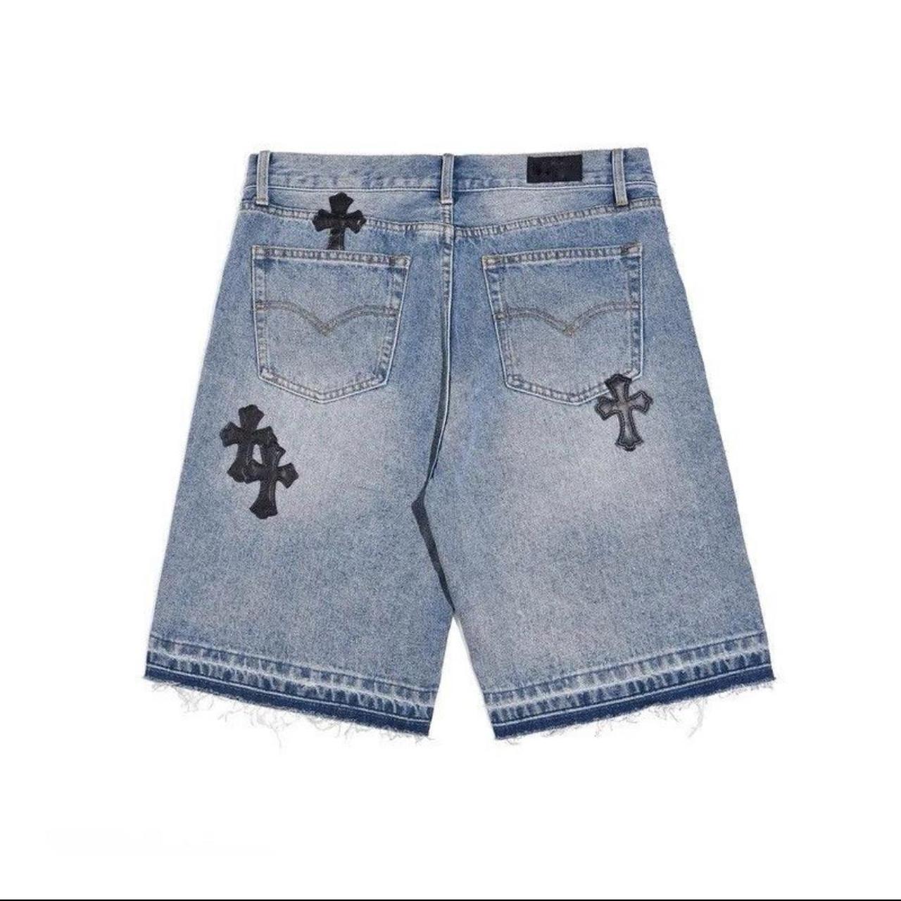 Custom Cross Embroidered Jorts 30” - Depop