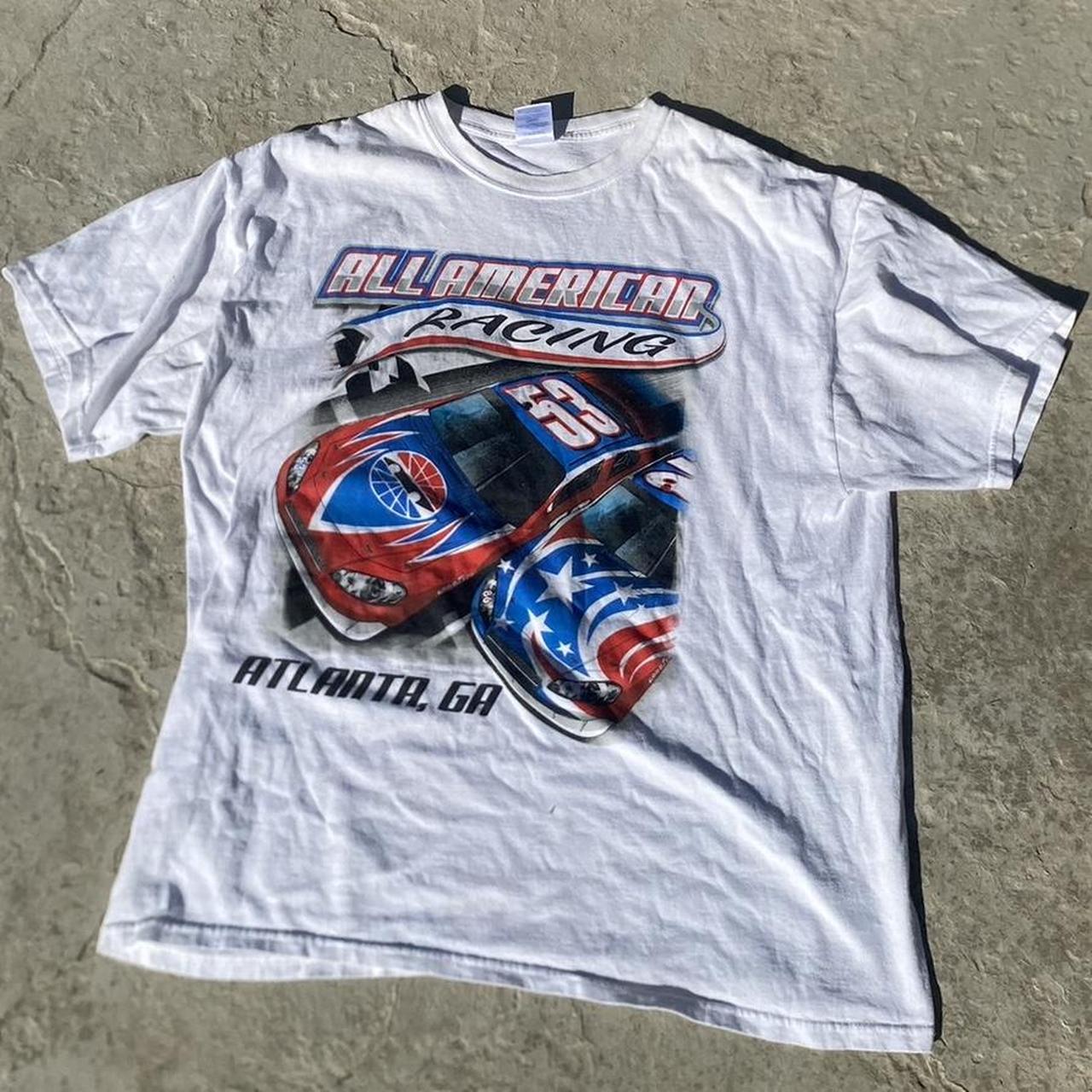 All American Racing white and red t-shirt #racing - Depop