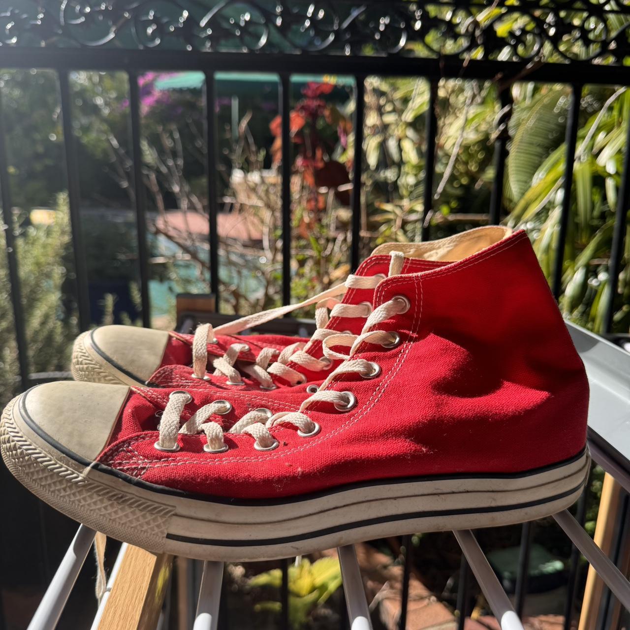 Men’s size 10 Red high top converse - Depop