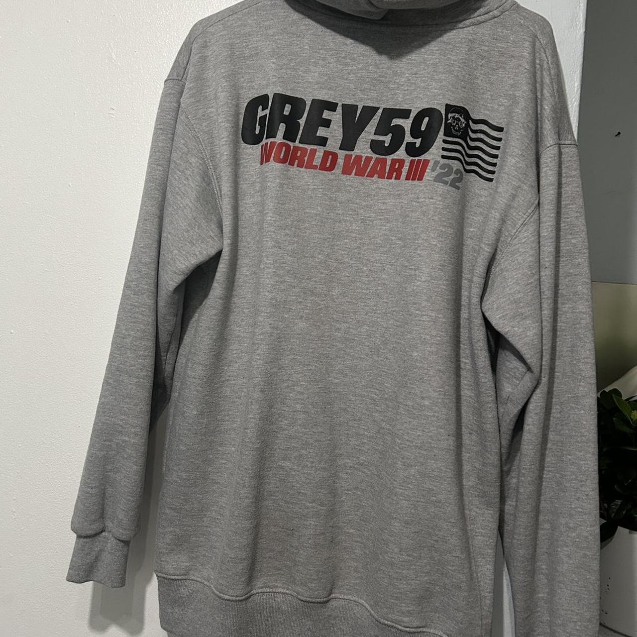 Grey 59 World War III ‘22 Zip-Up (Grey) soft on... - Depop