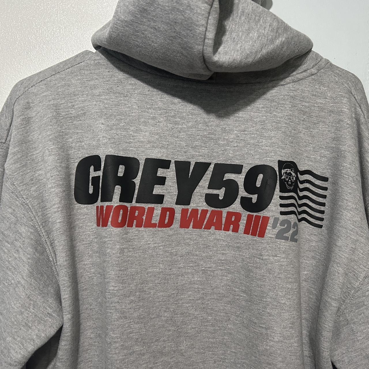 Grey 59 World War III ‘22 Zip-Up (Grey) soft on... - Depop