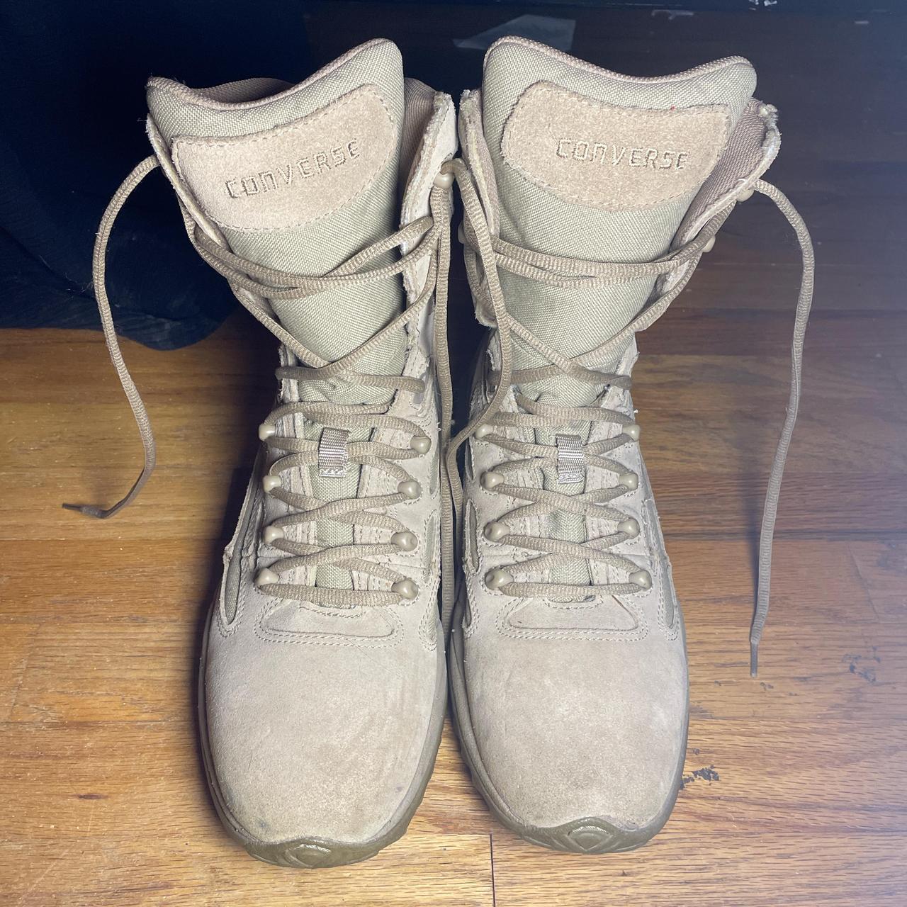 Military converse boots good condition - Depop