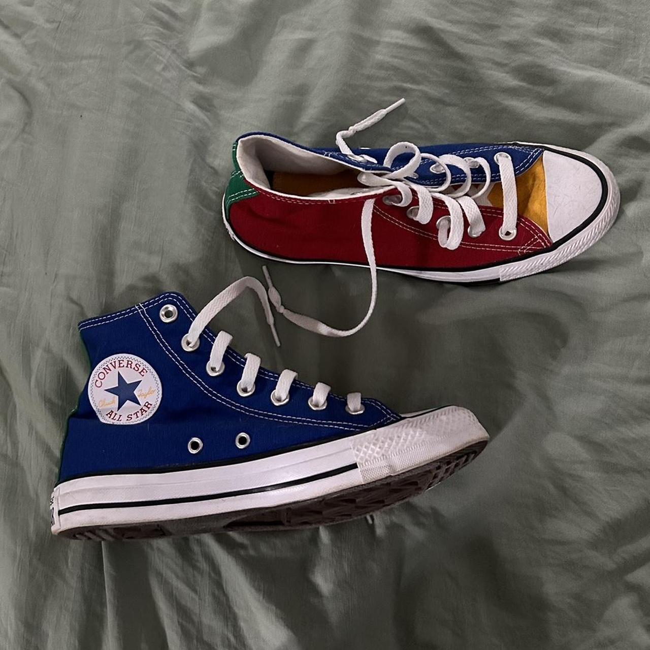 multicolored converse, only worn a few times #converse - Depop