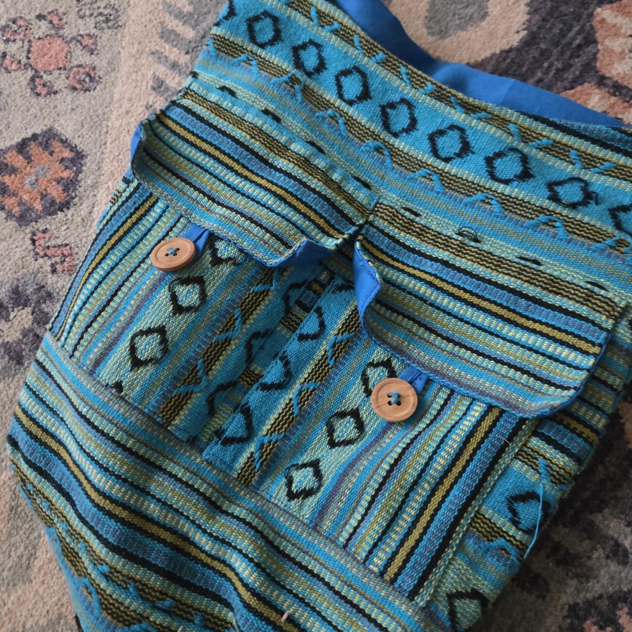 Cute Blue and green boho shoulder bag!! im 5'7 and... | Depop