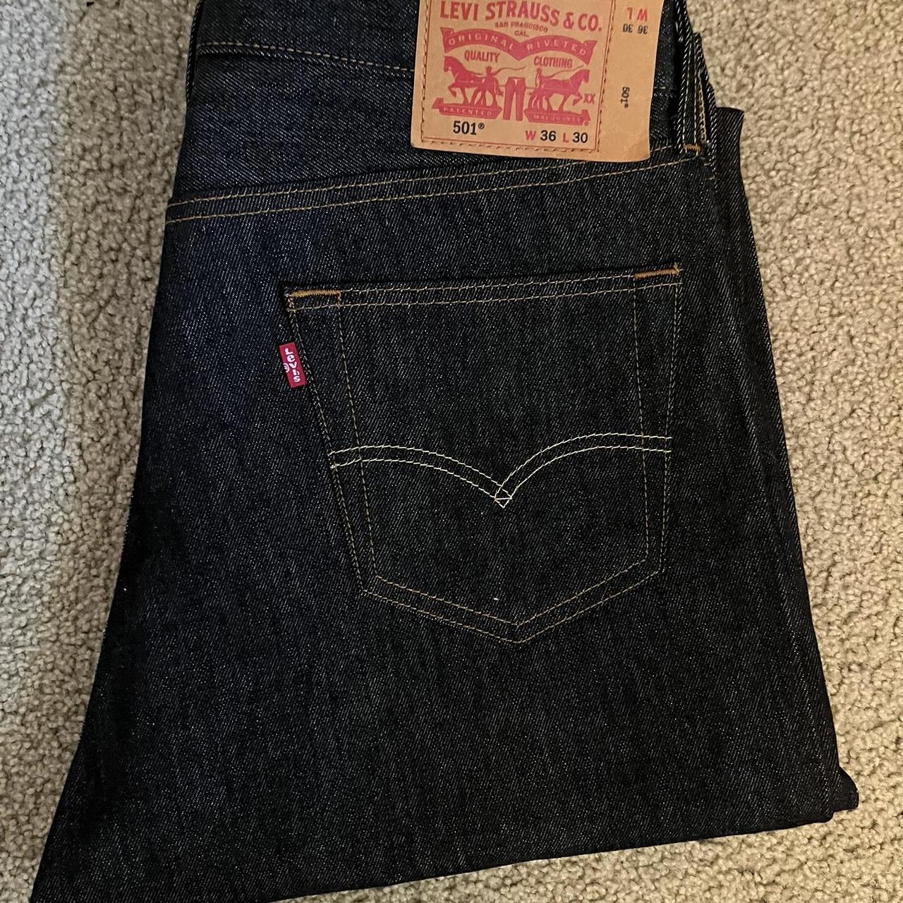 charcoal levi’s 501s size 36x30 only worn 3 times... - Depop