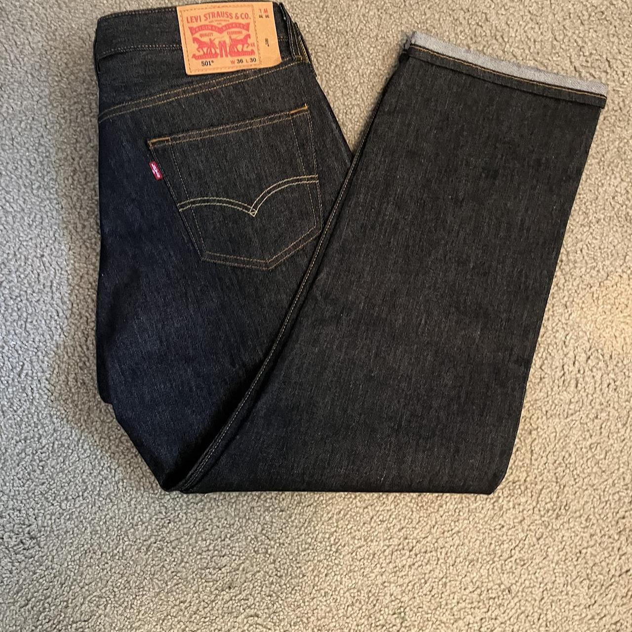 charcoal levi’s 501s size 36x30 only worn 3 times... - Depop