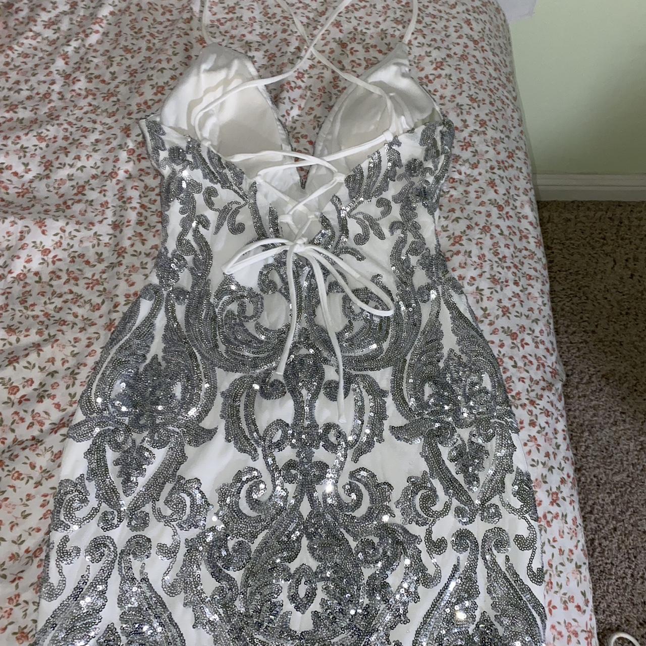 Gorgeous mini v cut dress. Only worn once for a prom... - Depop