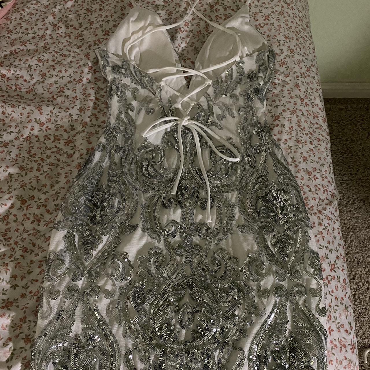 Gorgeous mini v cut dress. Only worn once for a prom... - Depop
