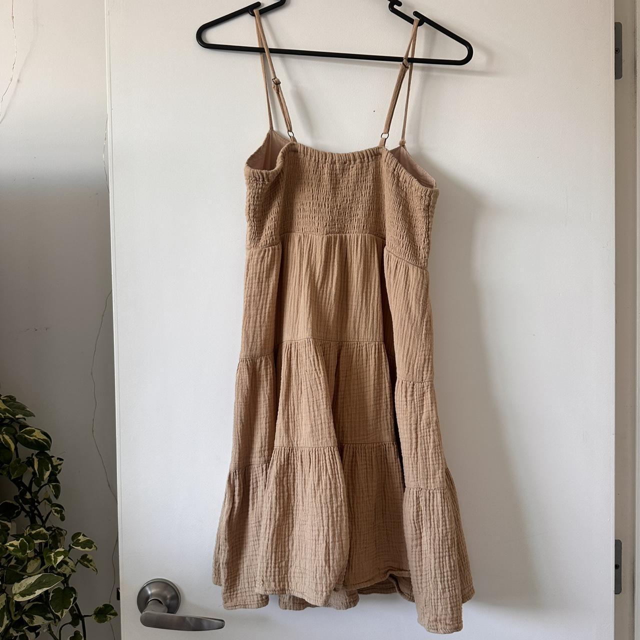 Cotton on rusty tan linen dress Great condition... | Depop