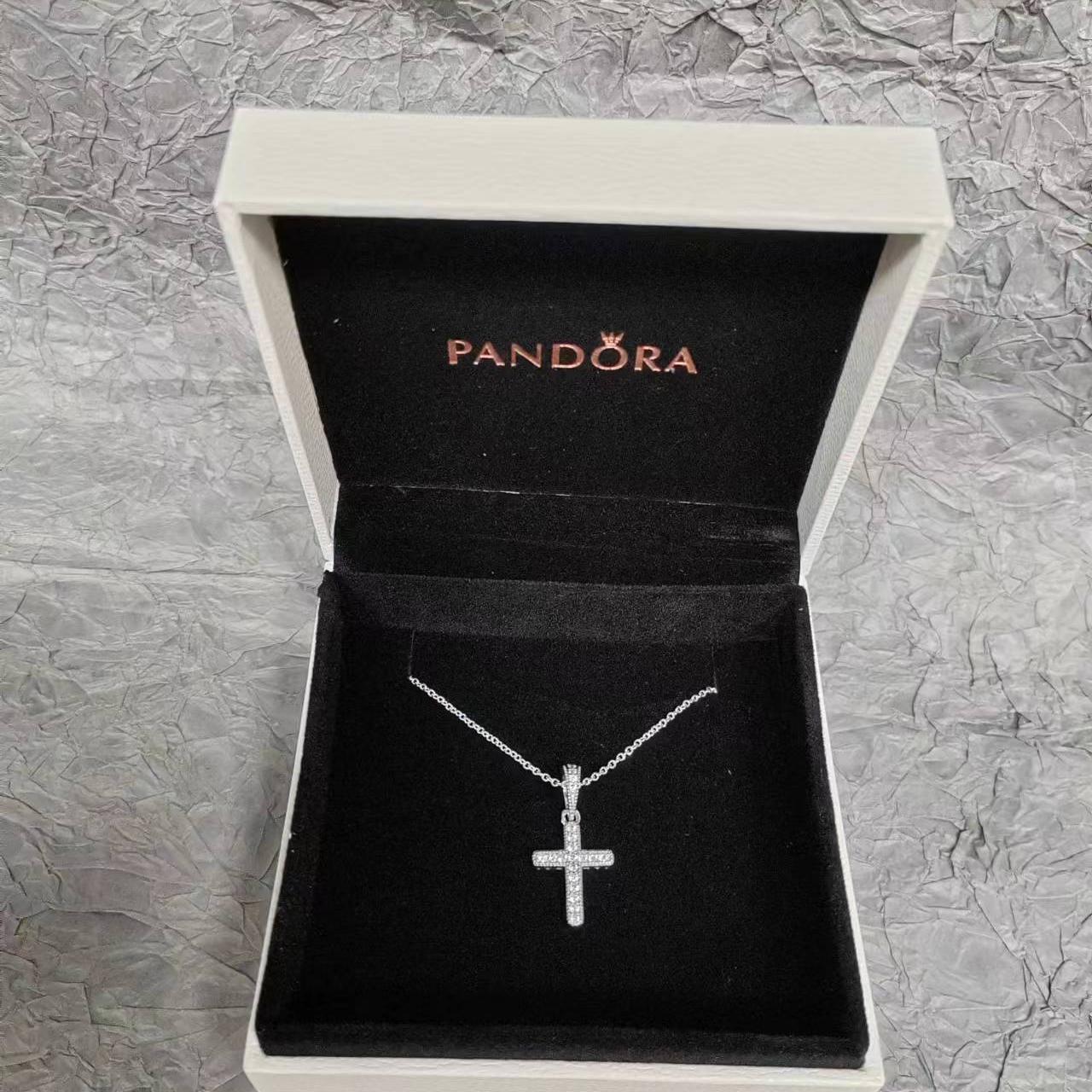 Pandora Cross Necklace Luminous Sparkling It's... - Depop