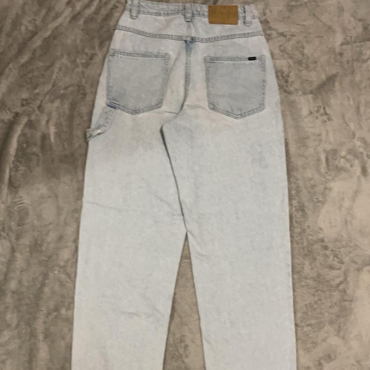 light blue denim baggy carpenter jeans from factorie... - Depop