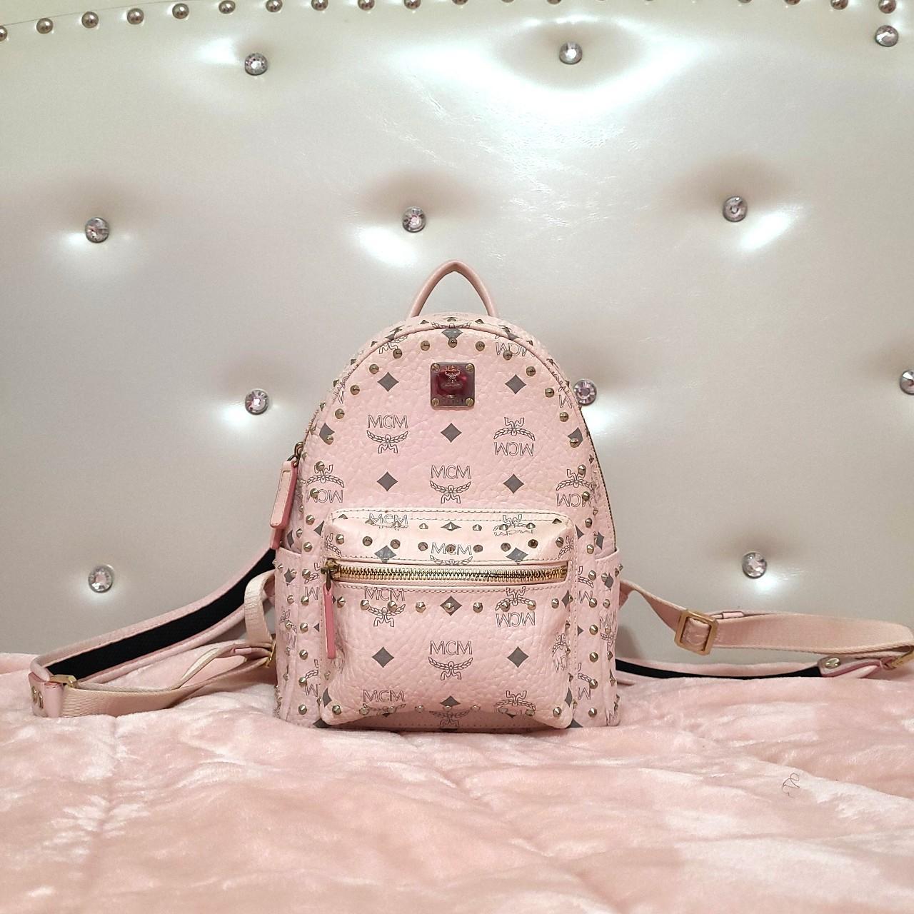 mcm visetos powder pink mini backpack Bought in... - Depop