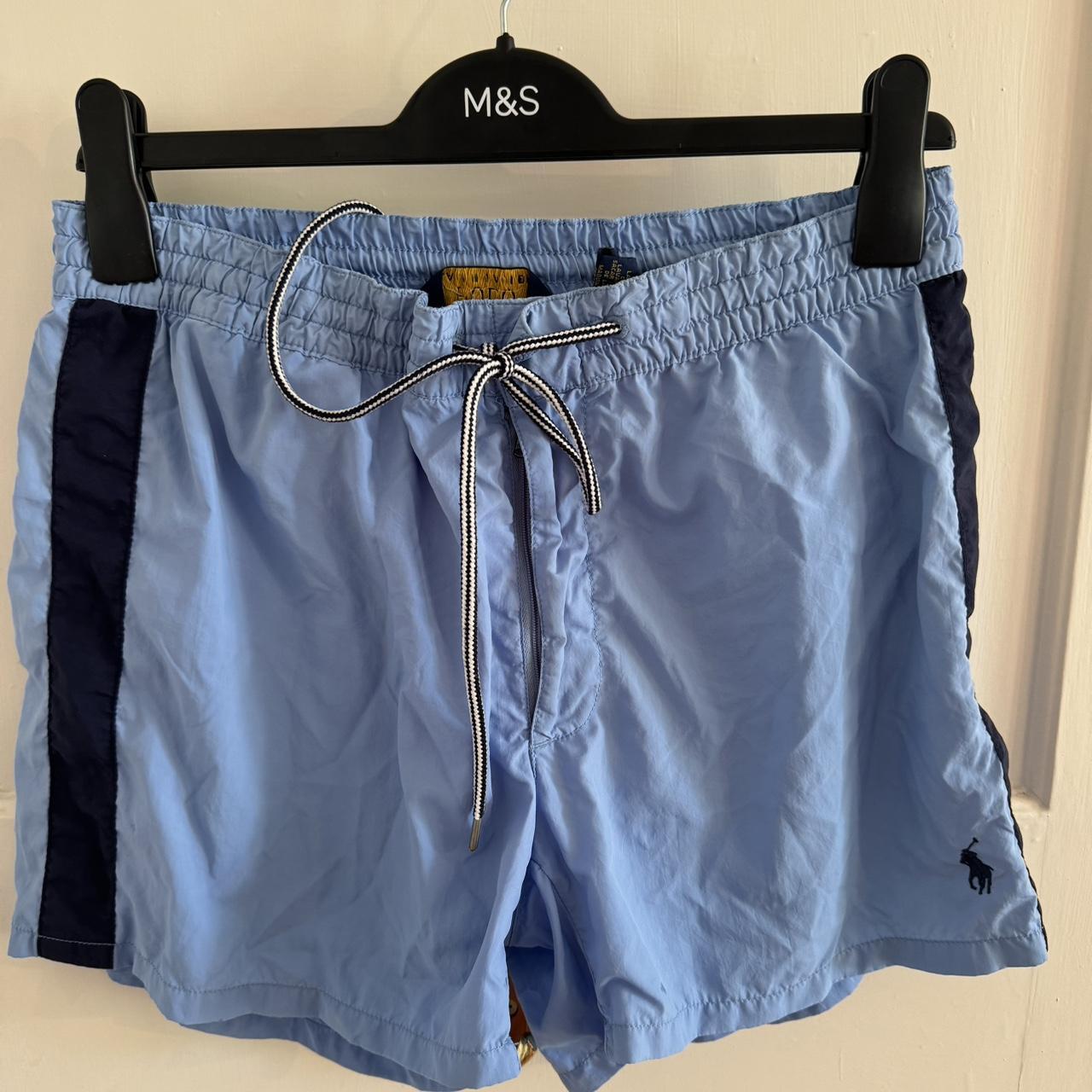 Blue Polo Ralph Lauren swimming shorts Small hole... - Depop