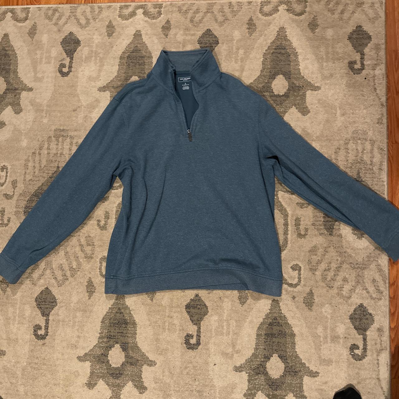 Van Husen blue quarter zip sweatshirt - Depop