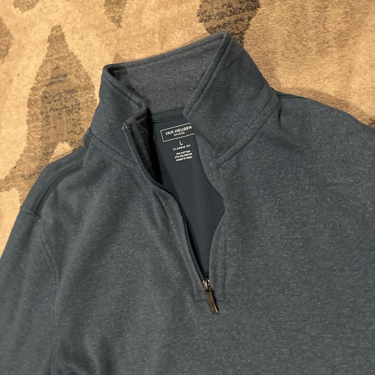 Van Husen blue quarter zip sweatshirt - Depop