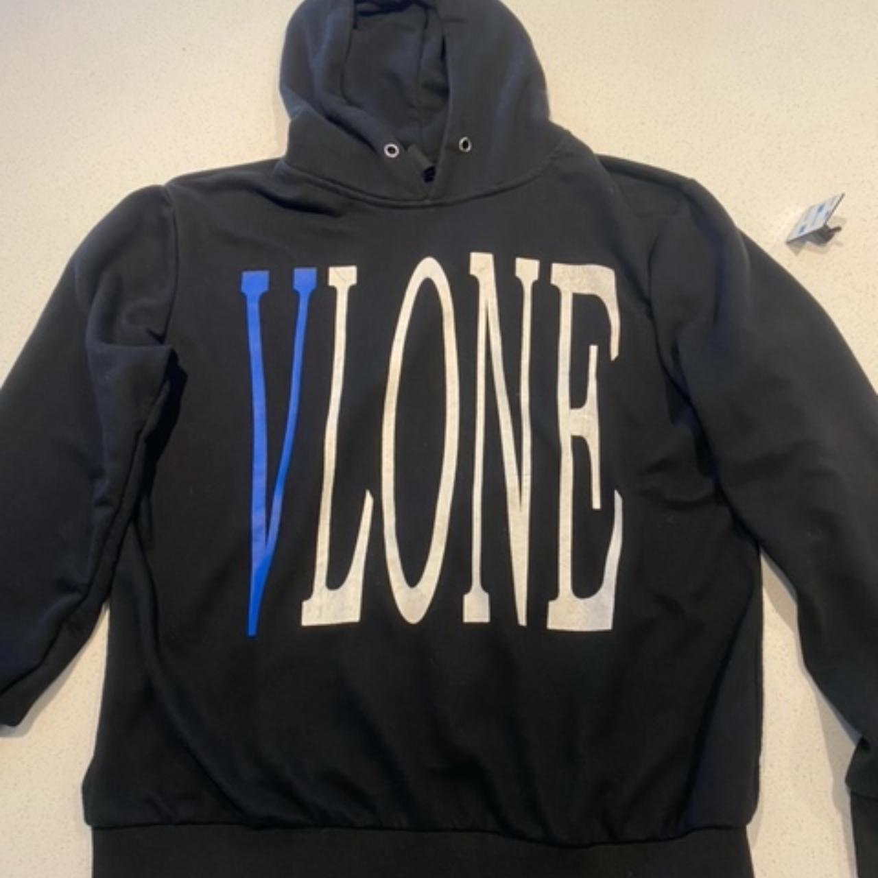 Vlone OG Blue Hoodie in Black, Men's - Depop
