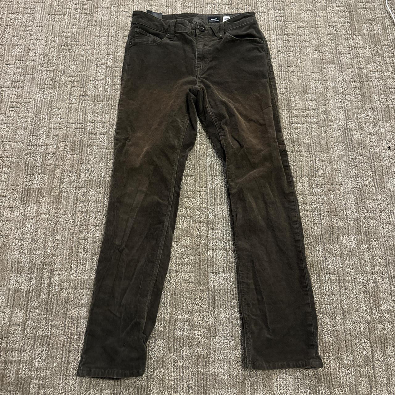 Brown Volcom corduroy pants with a nice Modern... - Depop