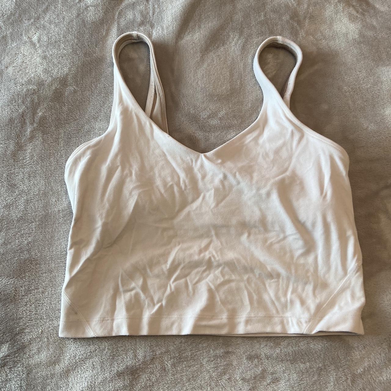 Light pink lulu align tank top; built in bra; size 6 - Depop