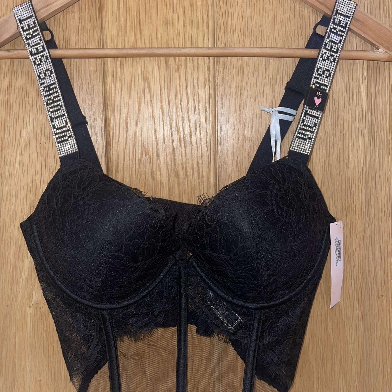 Victoria’s secret black lace + diamond corset Brand... - Depop