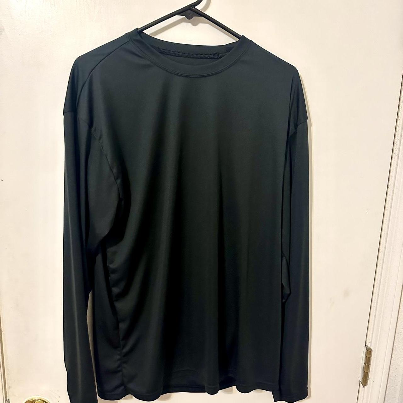 Men’s Black long sleeve workout shirt - Depop