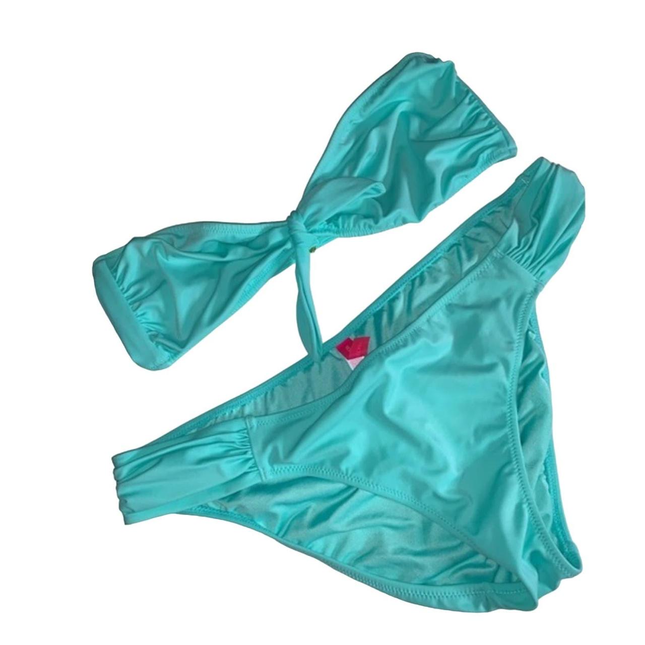 Victorias Secret Teal Bandeau Bikini Size Large Depop