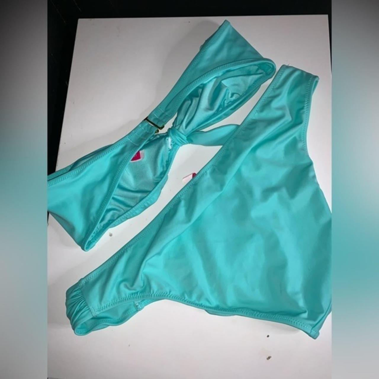 Victorias Secret Teal Bandeau Bikini Size Large Depop