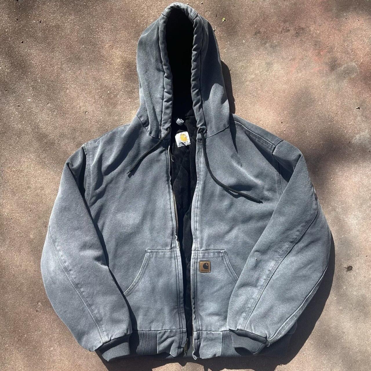 Vintage Carhartt J130 MDT Quilted Hooded Duck Jacket... - Depop