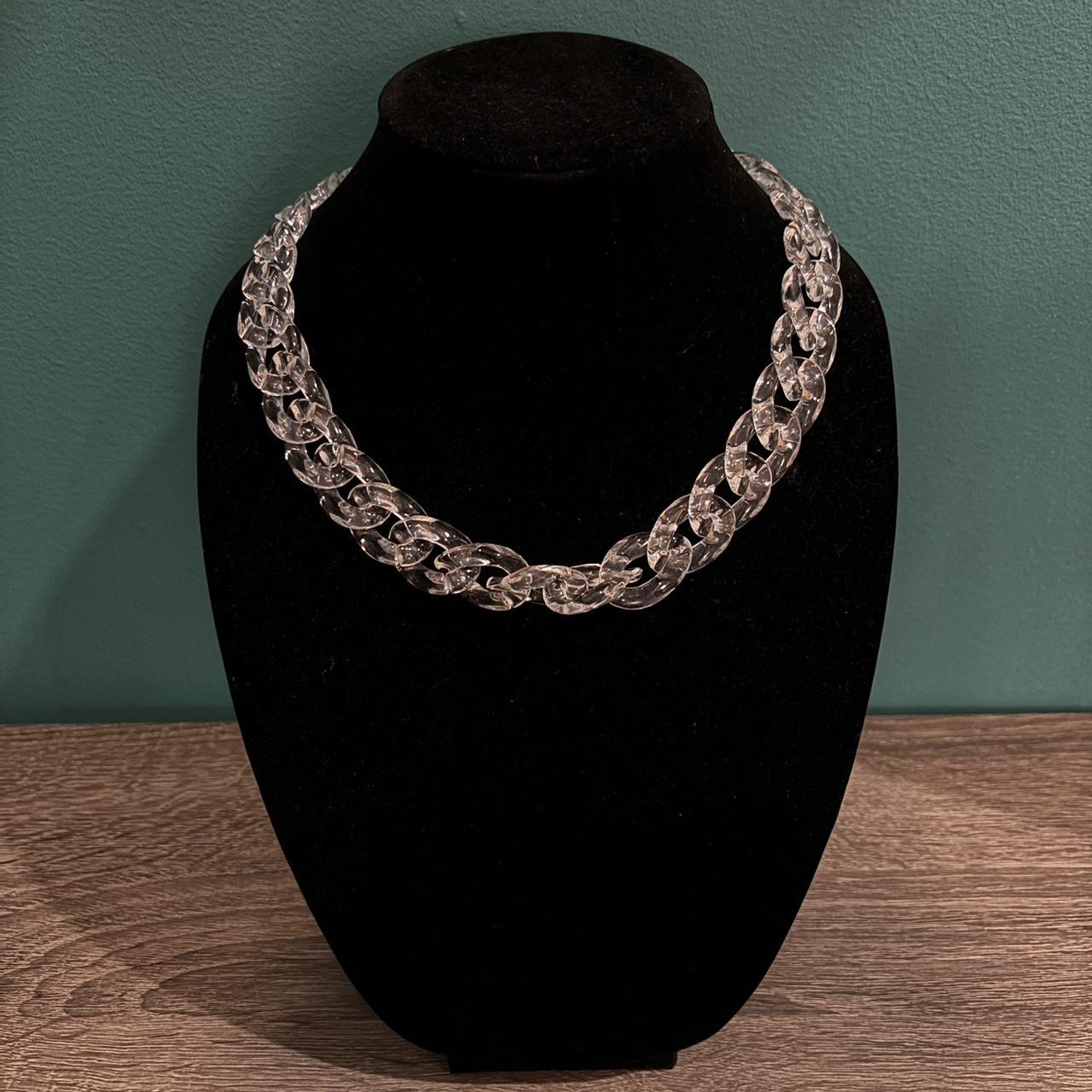 Clear link chain!! High-tech jewelry for every day... - Depop