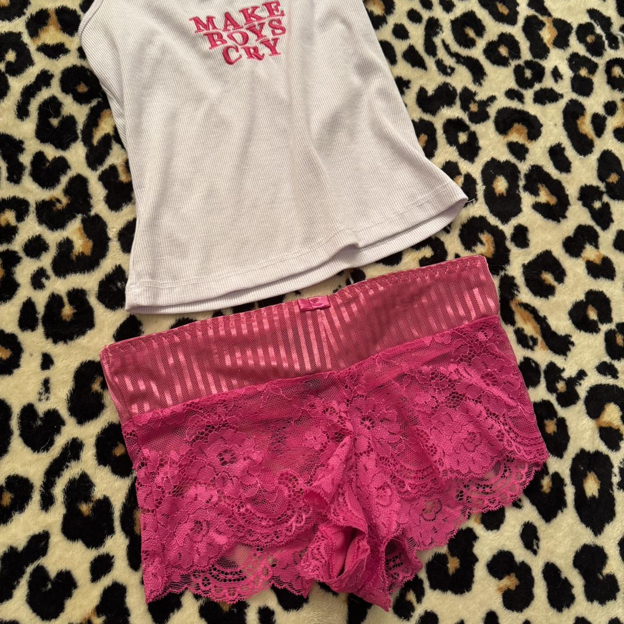 hot pink sexy micro mini bloomer ruffled shorts... - Depop