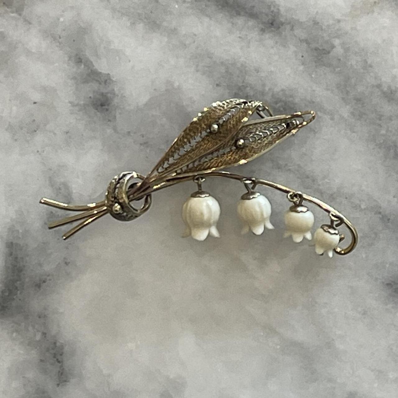 Vintage Harry Iskin 12k Gold Filled Lily of the... | Depop