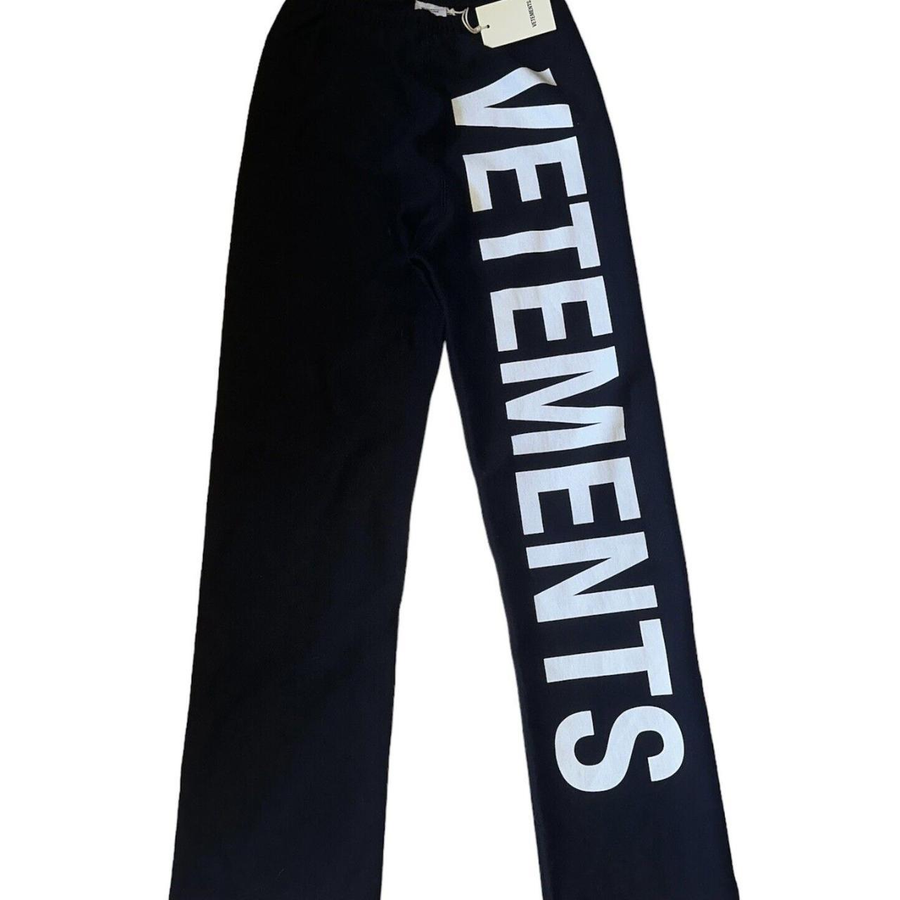 vetements big logo sweatpants size s fits 30 waist... - Depop