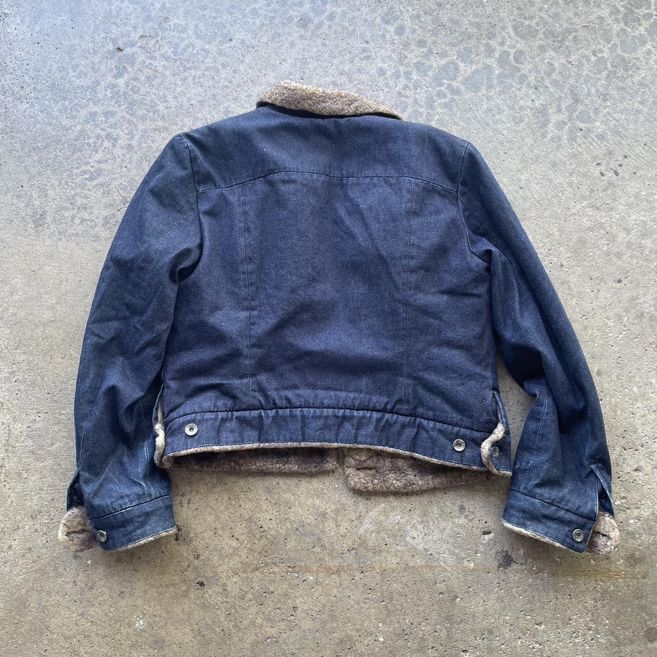 Vintage gap fur lined denim jacket Womens large - Depop