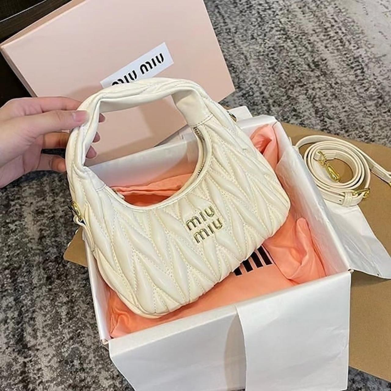 MIU MIU bag miumiu new straw underarm bag Size 25... - Depop