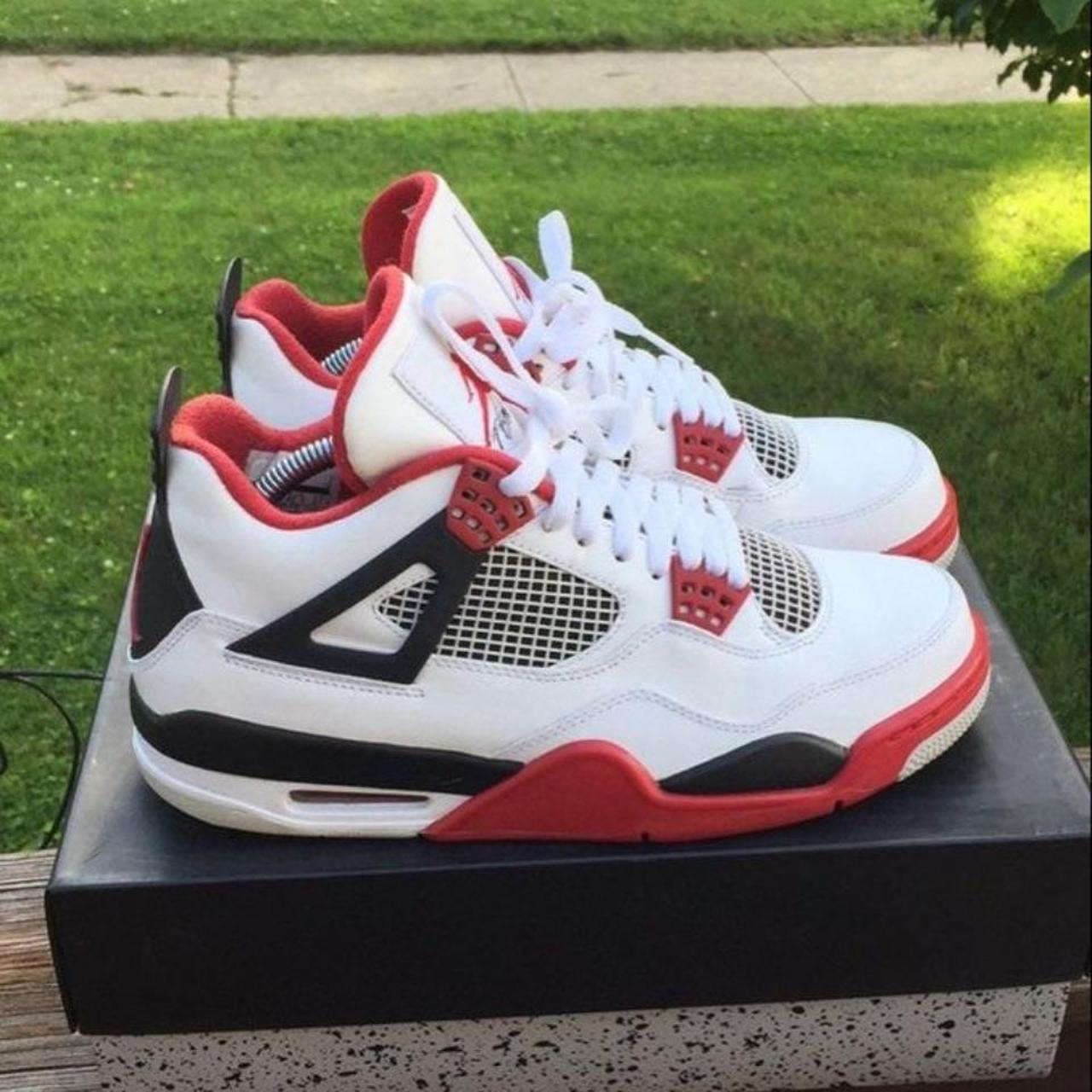 Fire red jordan 4s - Depop