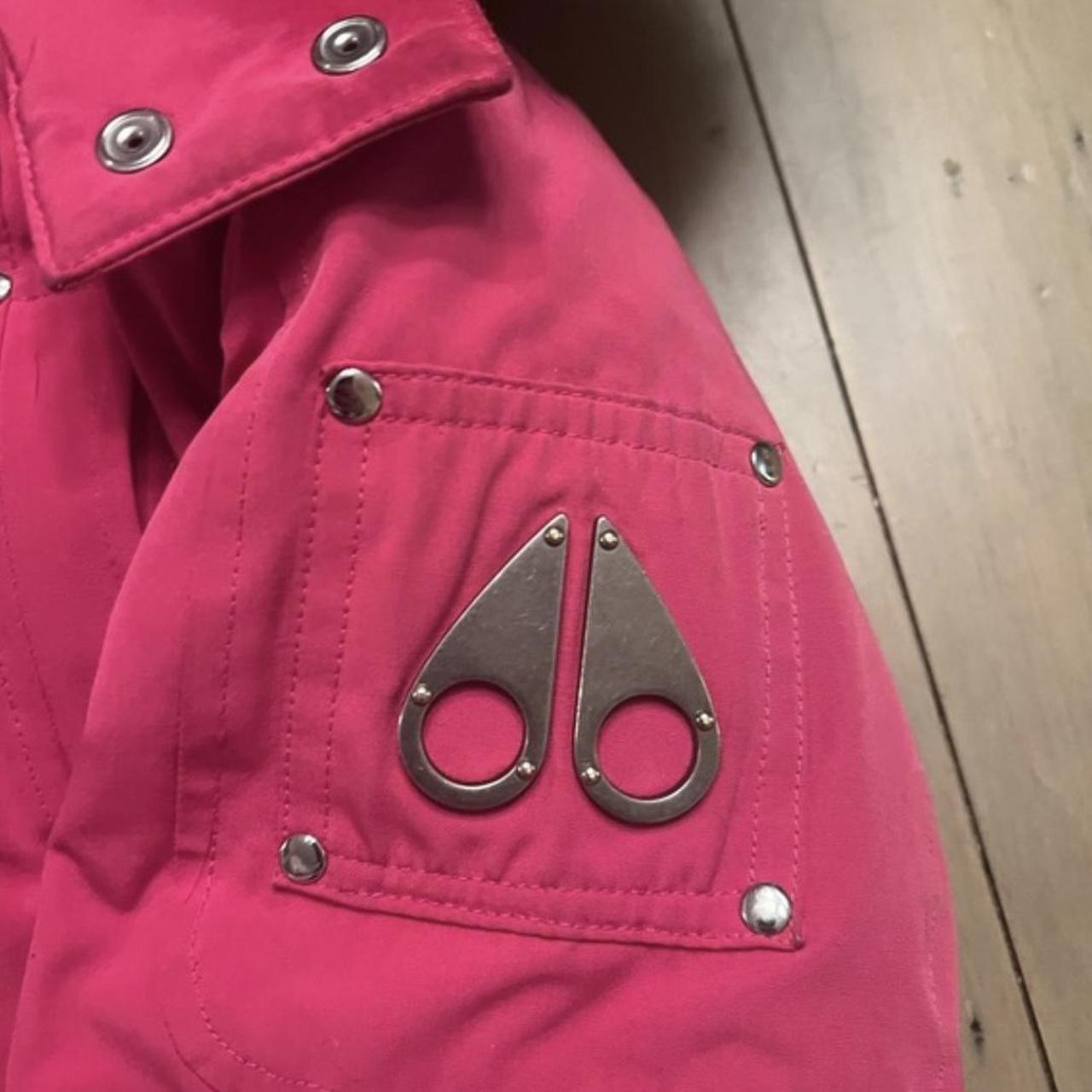 Pink and black kids moose knuckles coat #kidswear - Depop