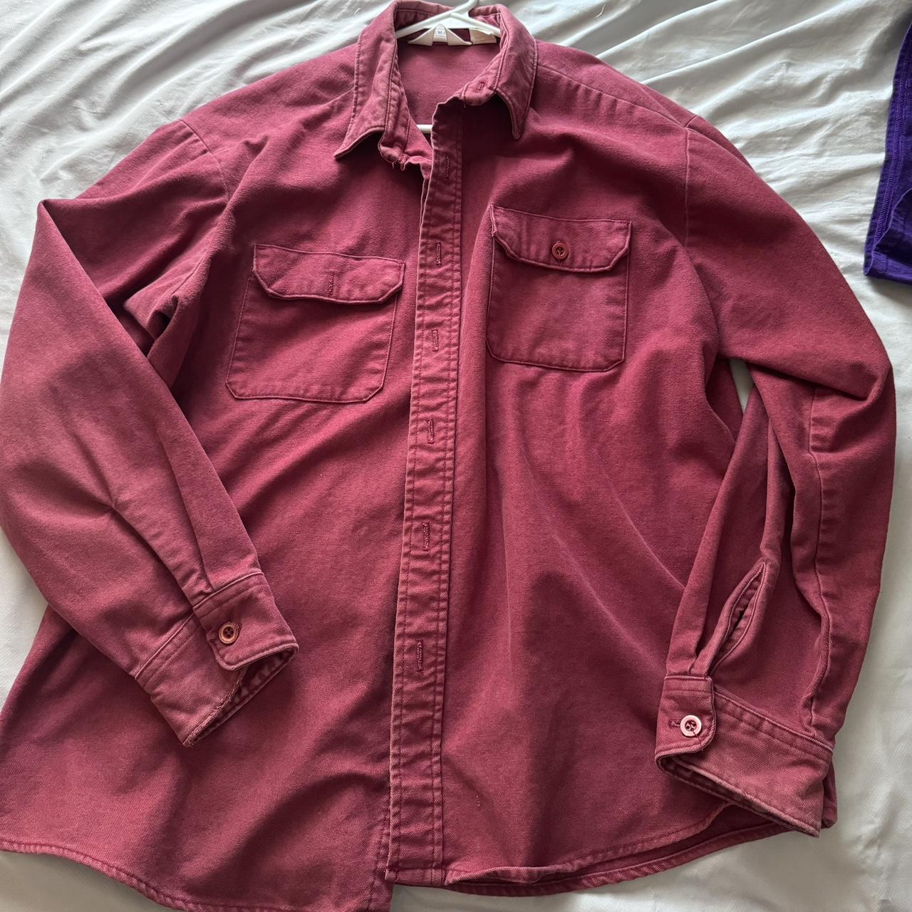 Vintage winter button up. Made out of a thicker... - Depop