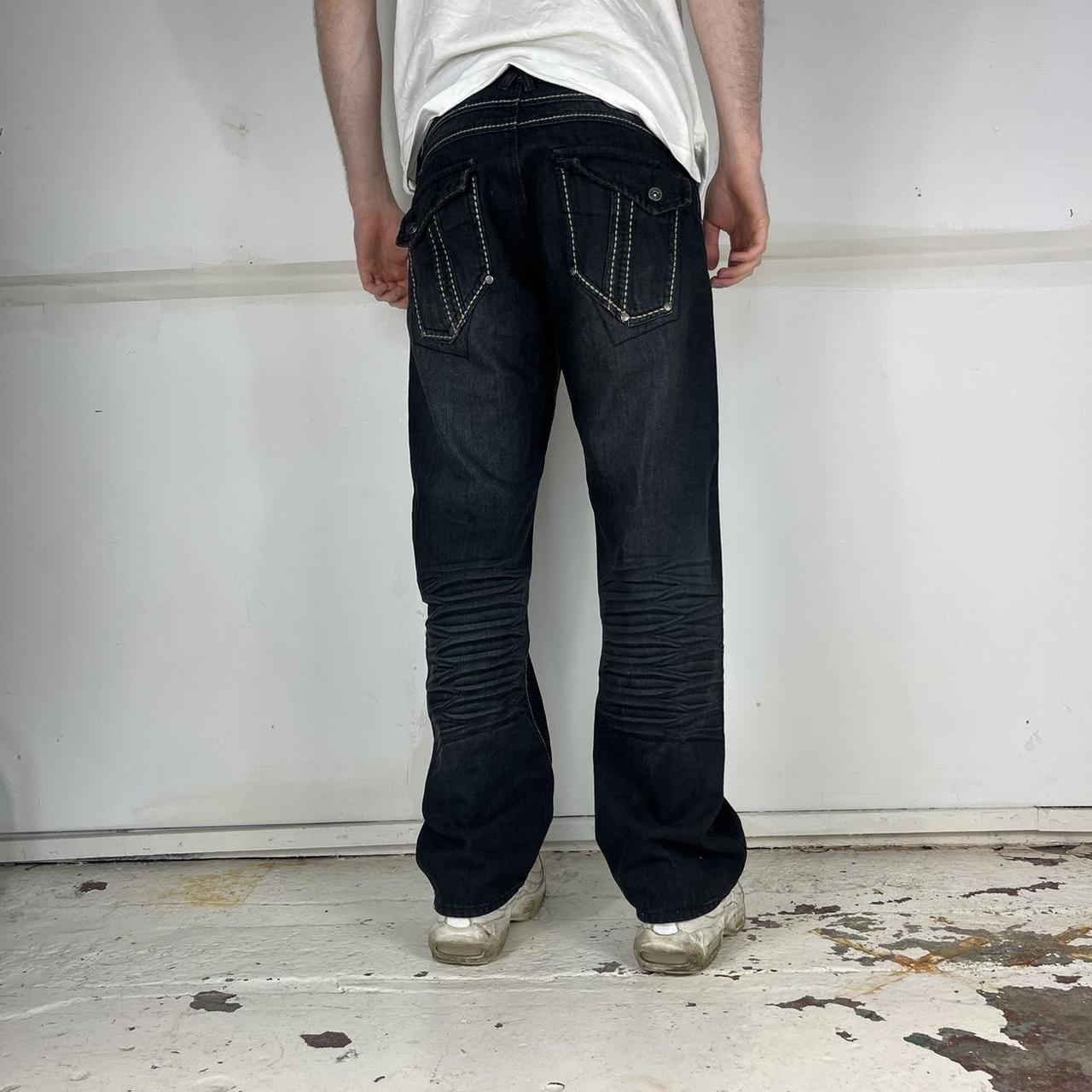 Chams Jeans baggy jeans black Baggy vintage Y2K 90s... - Depop