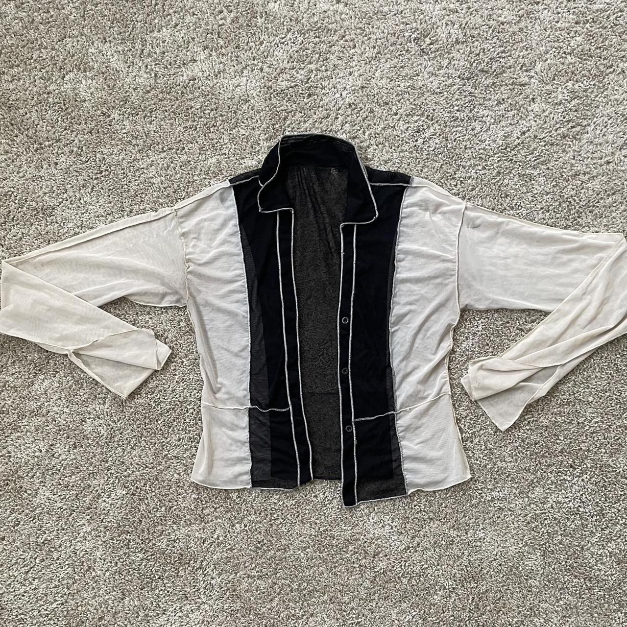 See through button with up flare sleeves. - Small... - Depop