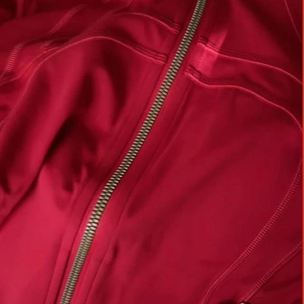 Red and gold zip up define jacket #lulu #goldzip | Depop