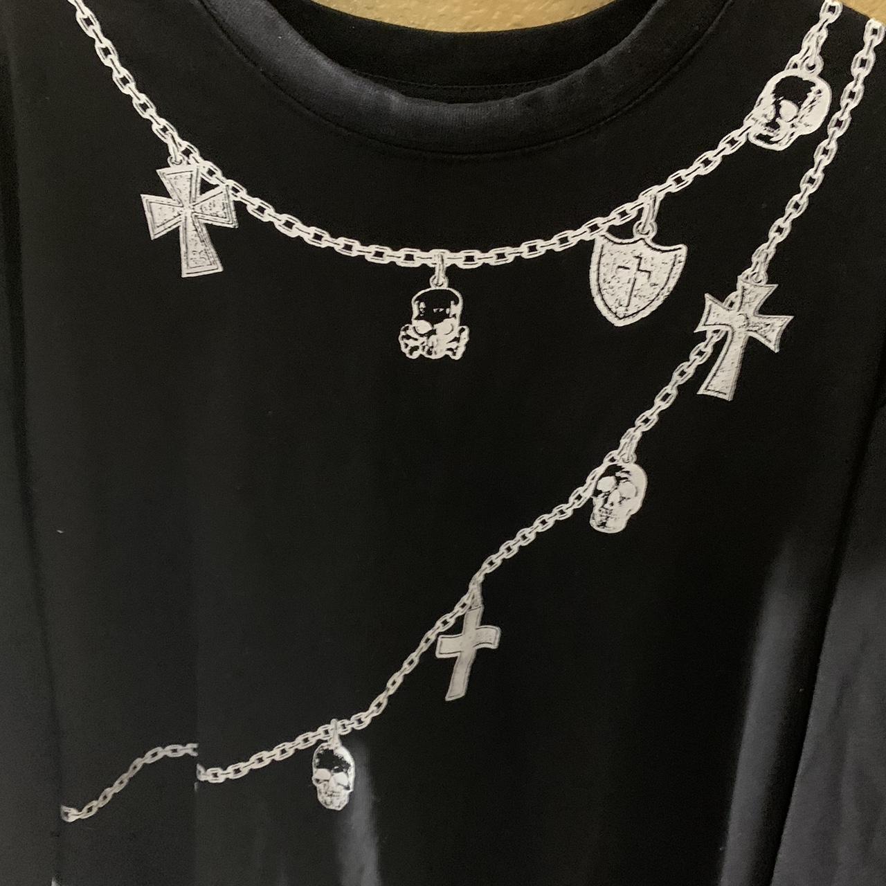 Number Nine Skull chain t shirt Size 3/M Fits like... - Depop