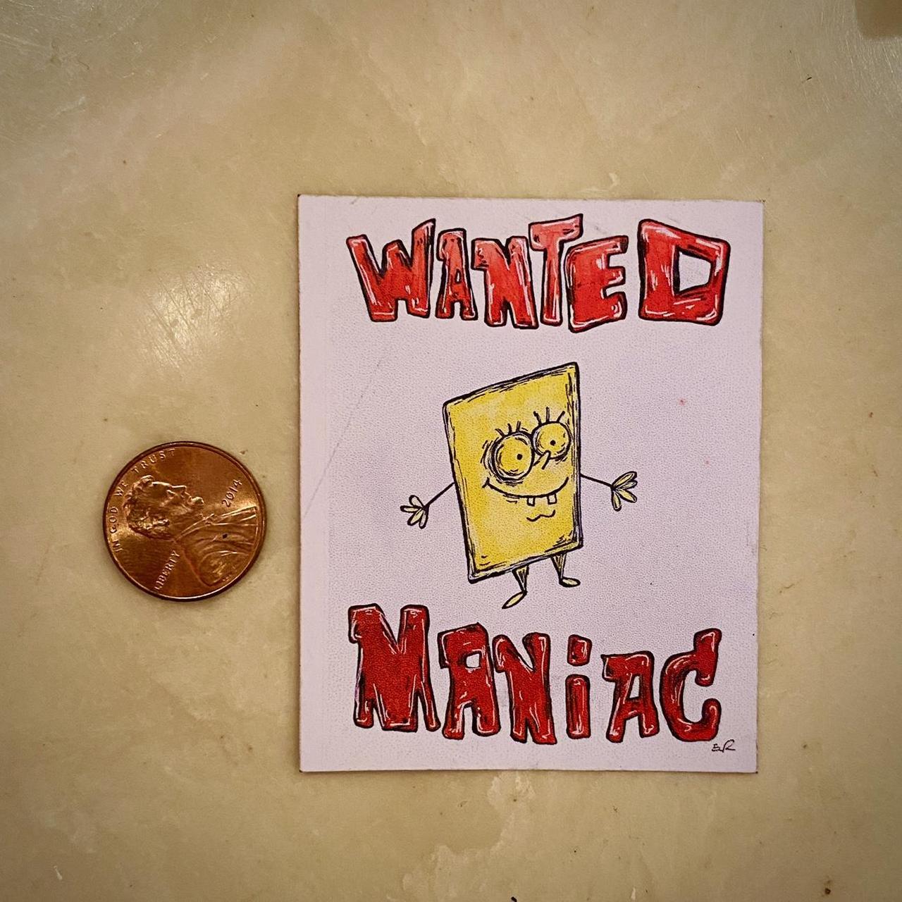 Wanted: Maniac SpongeBob SquarePants sticker Based... | Depop