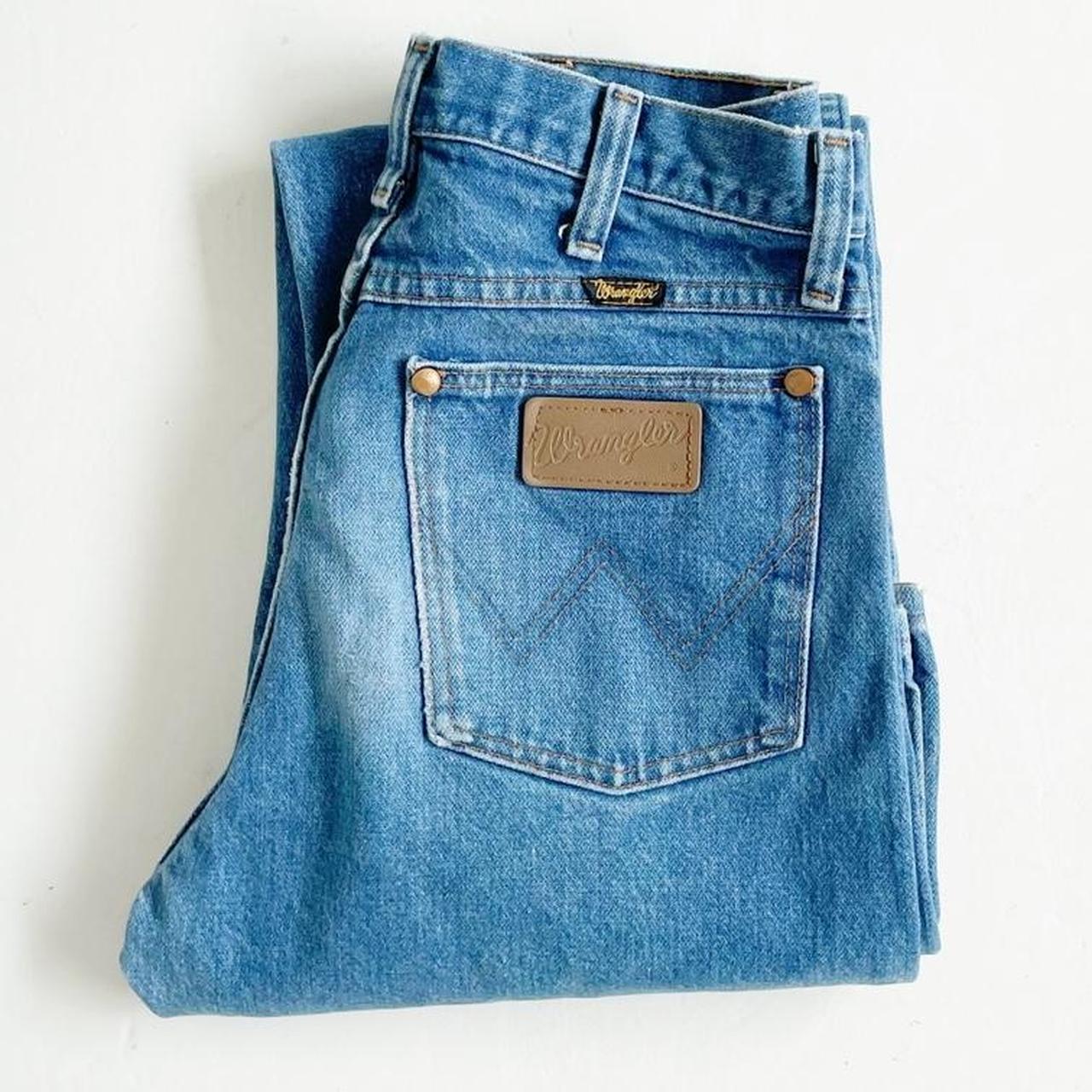 Vintage wrangler jeans Made in USA Light wash... - Depop