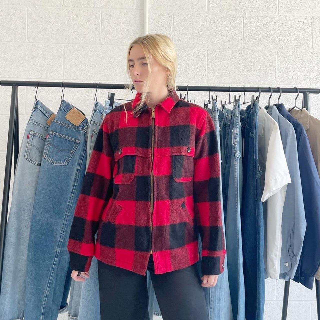 Vintage wool rich jacket Wool fabric Fits medium/... - Depop