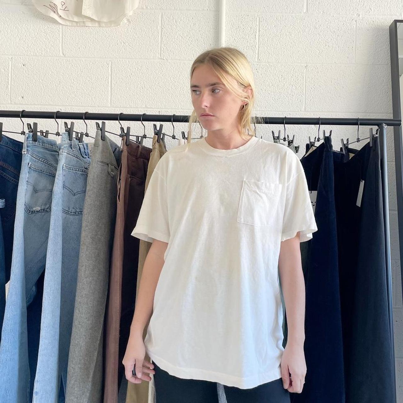 Vintage distressed pocket t shirt Yellowing around... - Depop