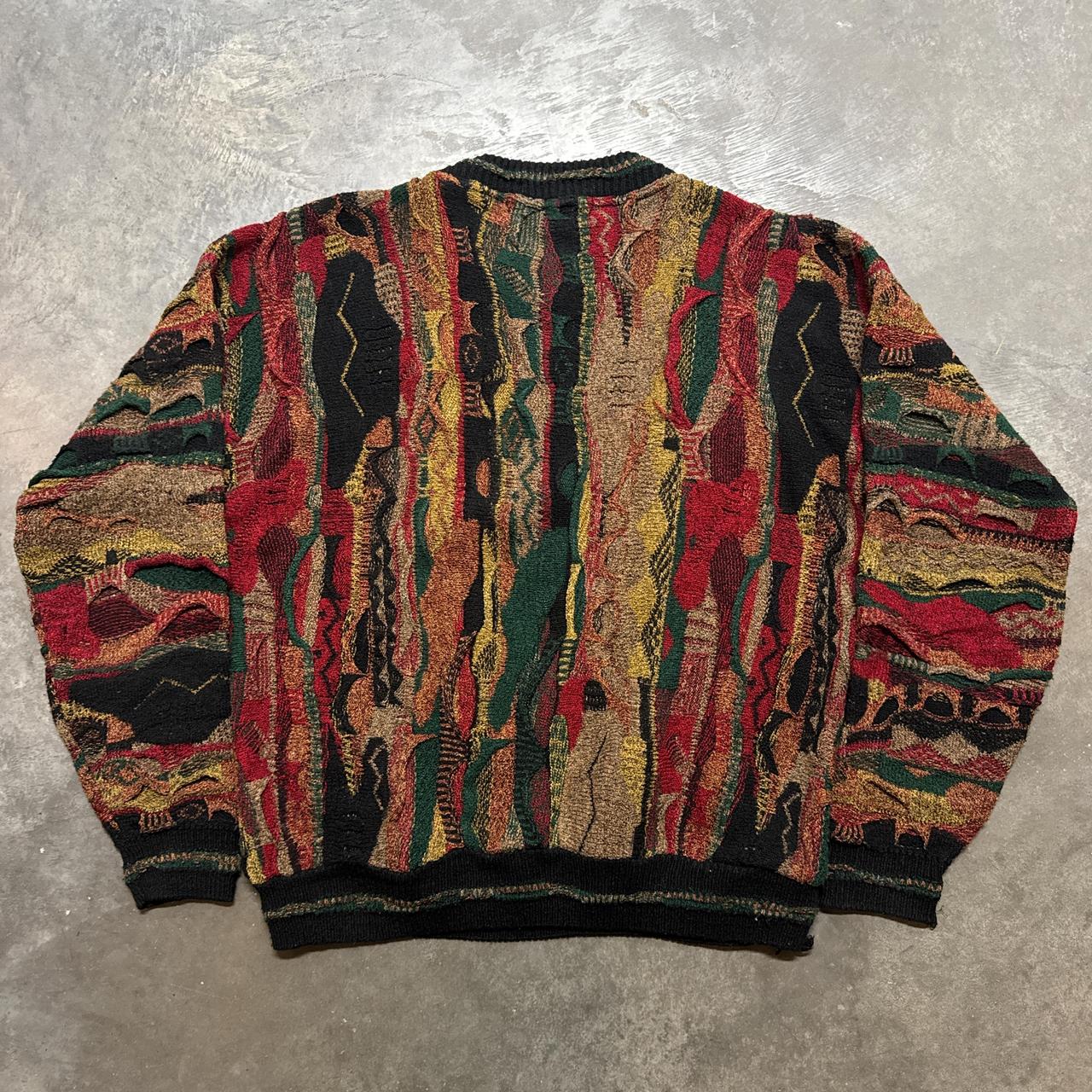 Vintage 90s Protege Coogi Style 3D Textured Pattern... - Depop