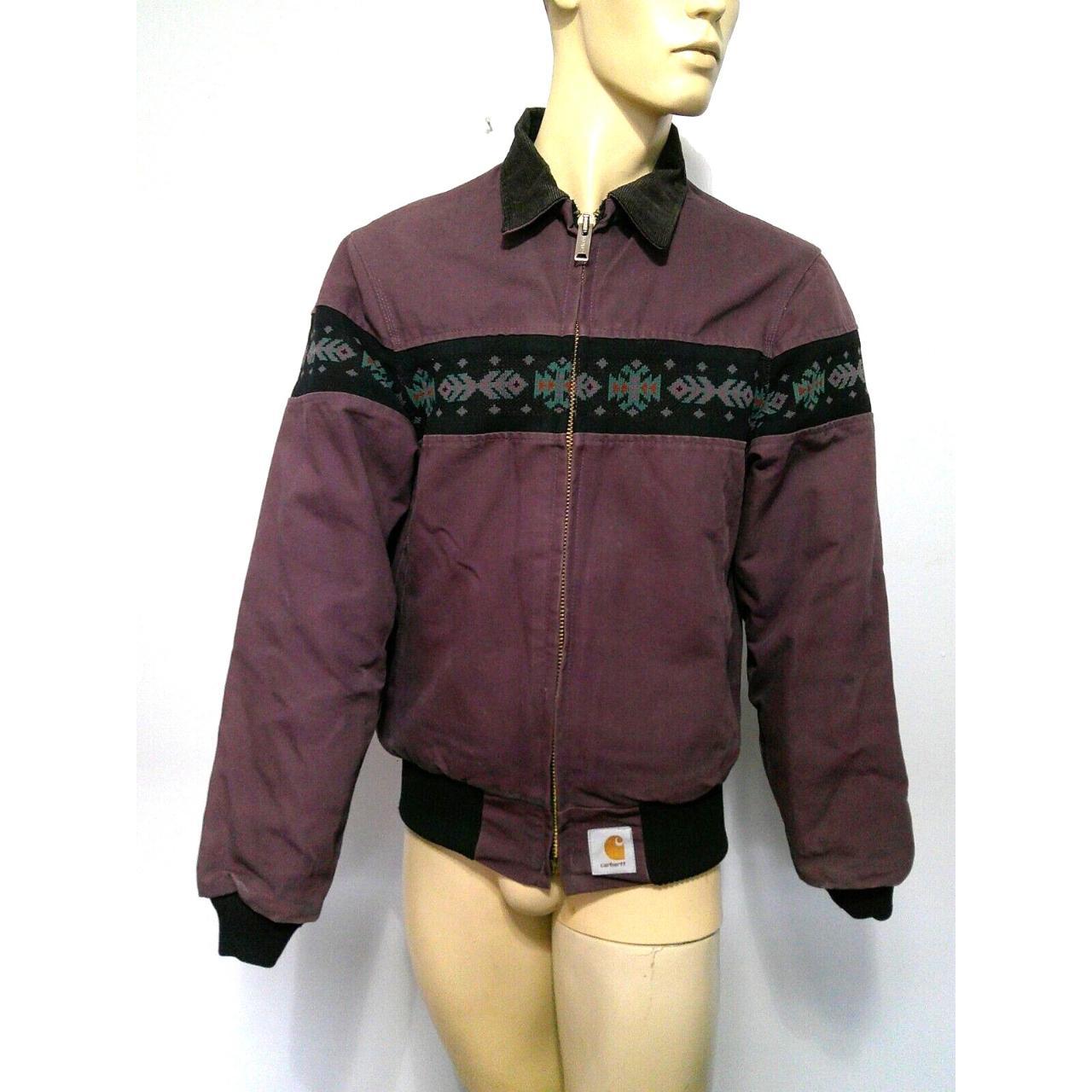 Vtg 90's Plum Carhartt Aztec Jacket Damson Southwest... - Depop