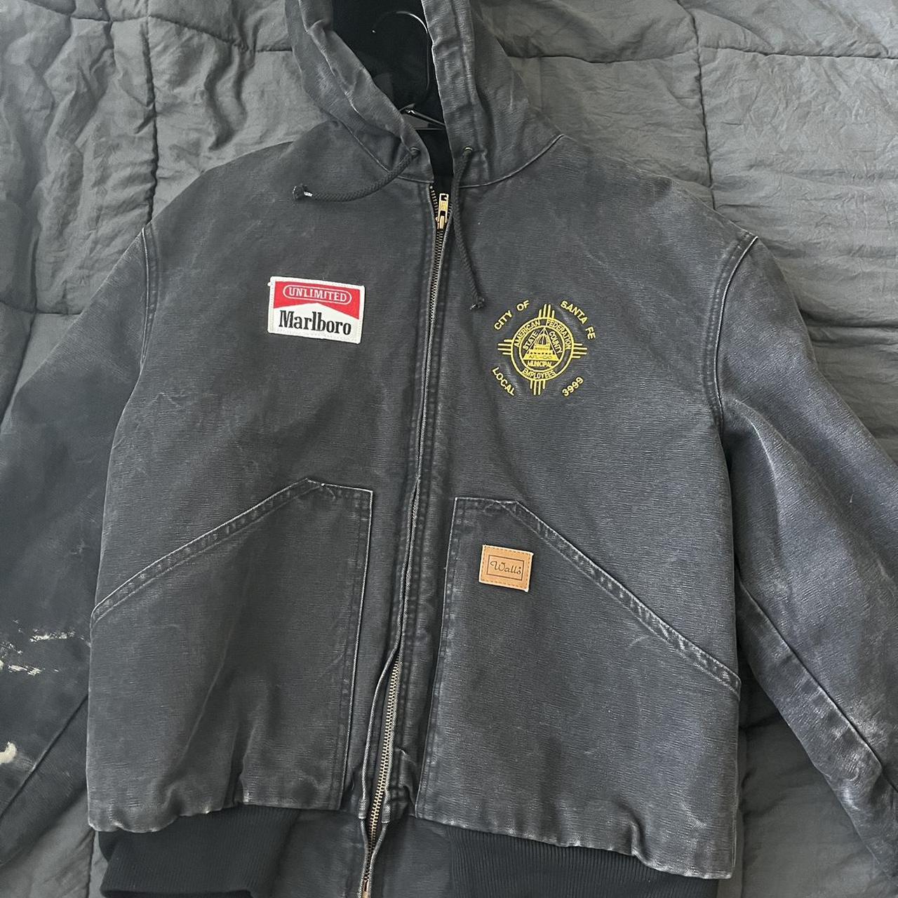 Walls Insulated carpenter jacket with stitching,... - Depop
