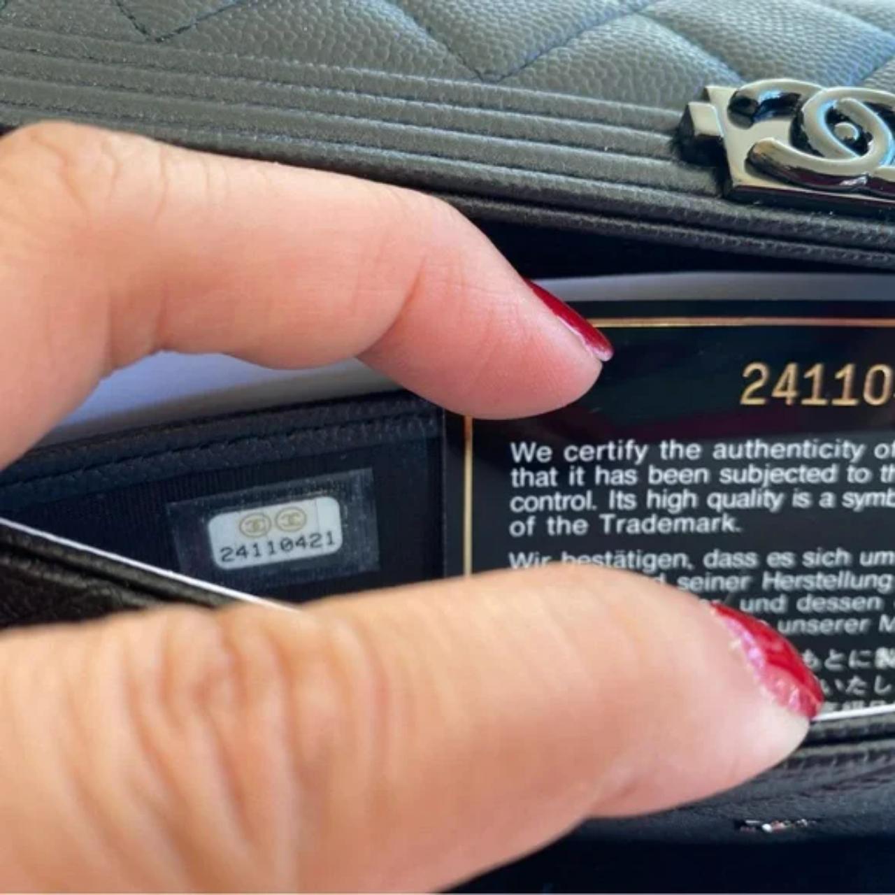 NWT Chanel boy checkbook wallet black with ruthenium... - Depop